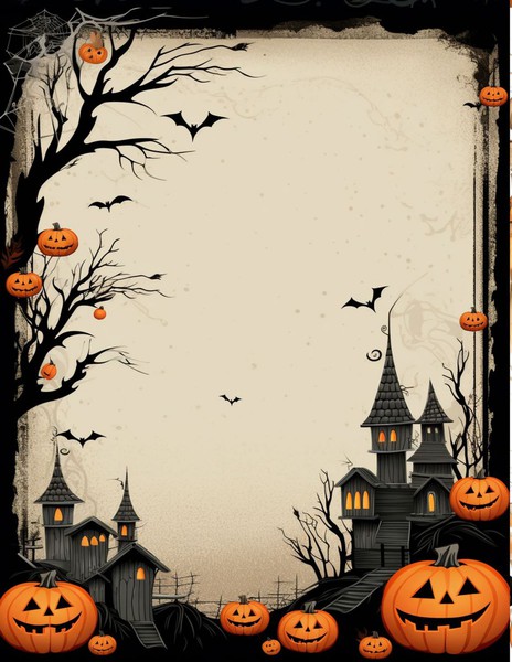 Halloween-themed Page Border Templates in Google Docs and Google Slides